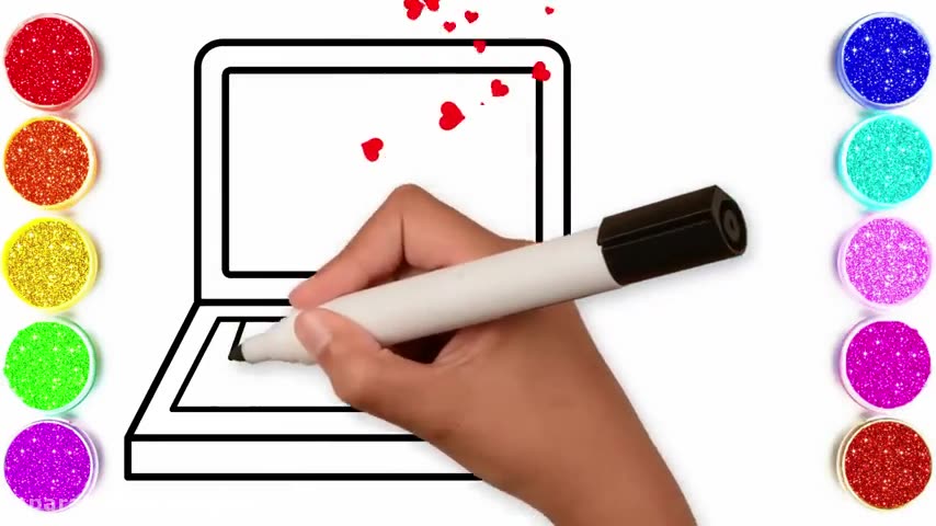 آموزش نقاشی به کودکان این قسمت دو نقاشی لپ تاپ و موبایل