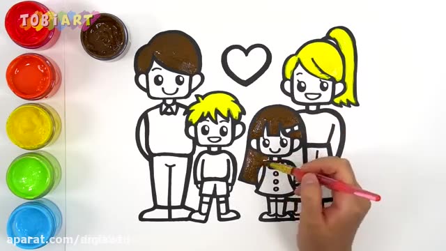 آموزش نقاشی به کودکان این قسمت نقاشی خانواده